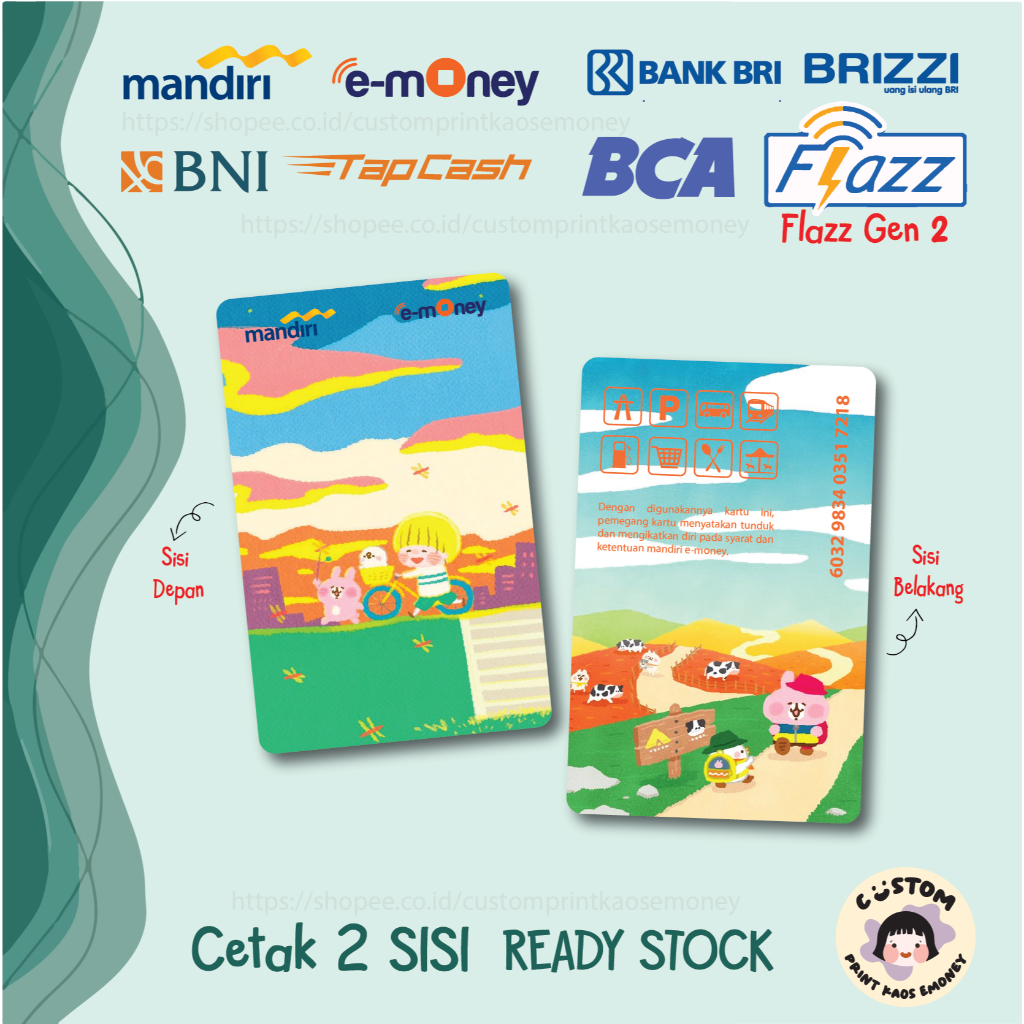 Jual KARTU E MONEY E TOLL ANIME KARTUN KANAHEI KAWAII NAIK SEPEDA CUTE ...