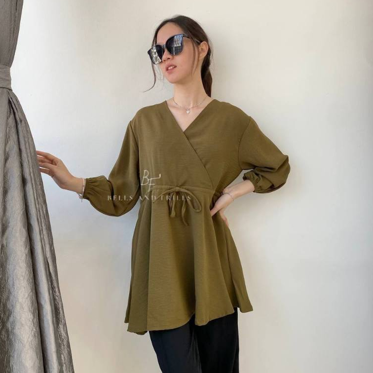 Jual NOBU Blouse Crinkle Serut /Atasan Wanita Longsleeve / Atasan ...