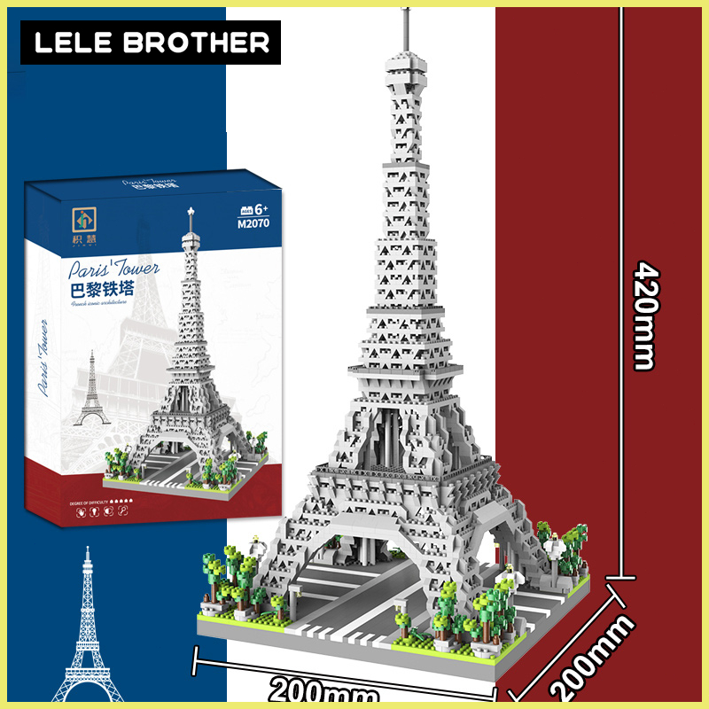 Jual LELE Mainan Nano Block 1765Pcs City Eiffel Tower 3D Model ...