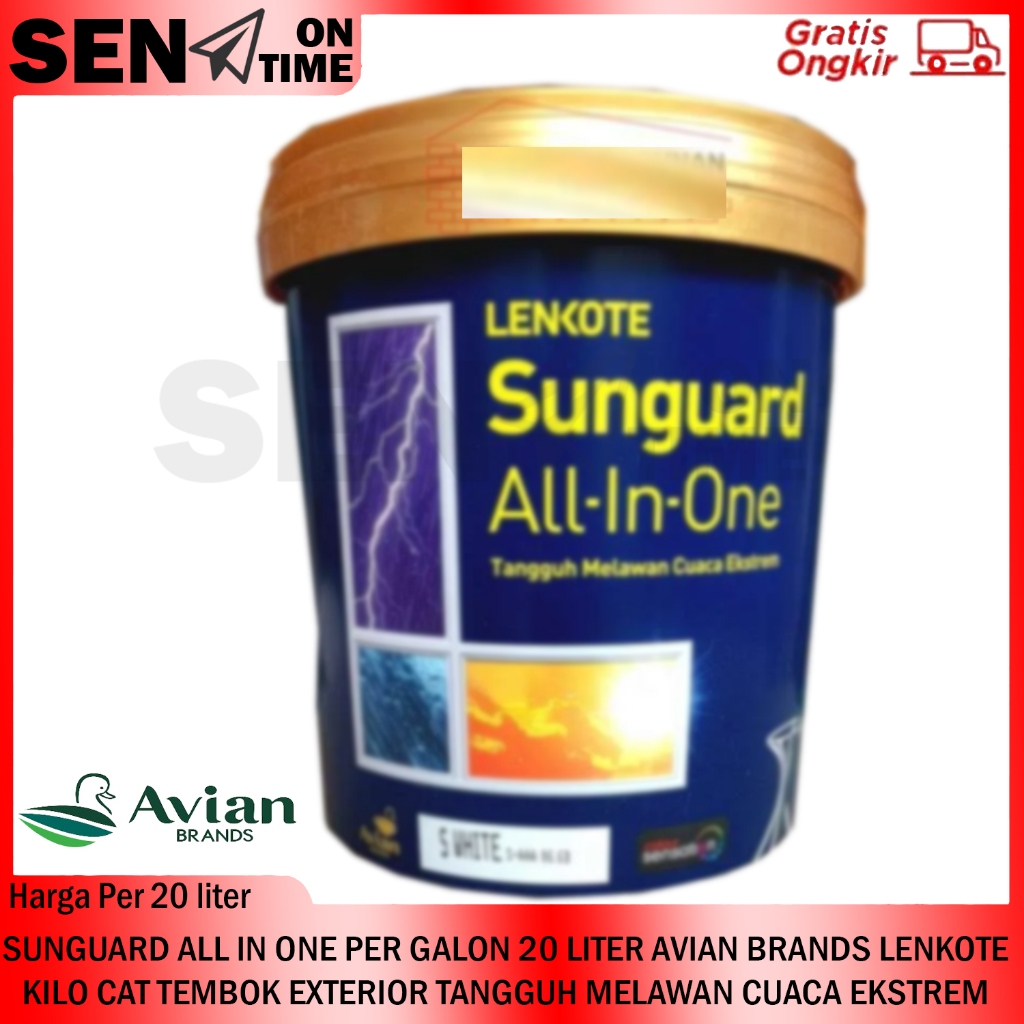 Jual LENKOTE SUNGUARD ALL IN ONE TANGGUH MELAWAN CUACA EKSTREM CAT TEMBOK 20KG EXTERIOR AVIAN ...