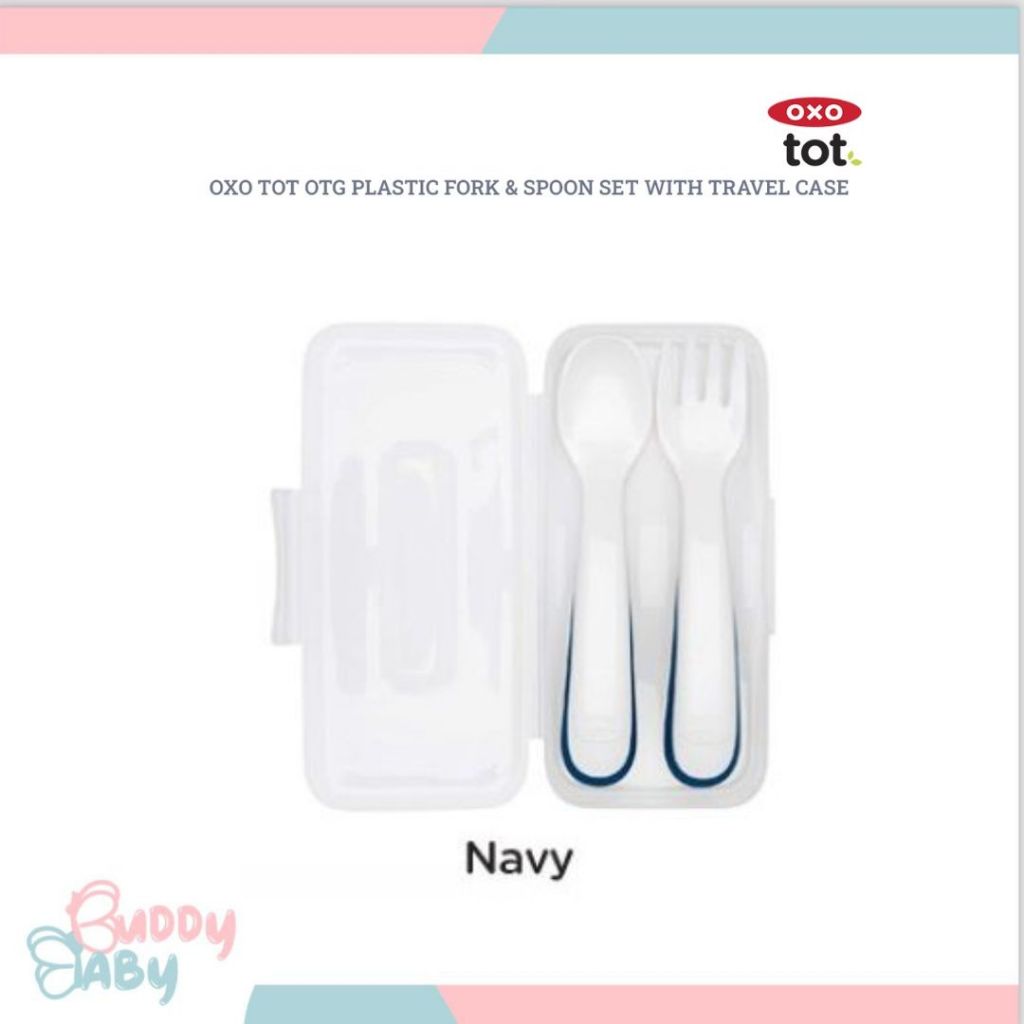 Jual OXO Tot On-The-Go Fork & Spoon Set | Sendok Makan Set | Shopee Indonesia