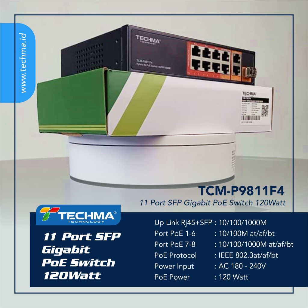 Jual TECHMA P9811F4,11Port Fiber Optic Gigabyte POE Switch | Shopee ...