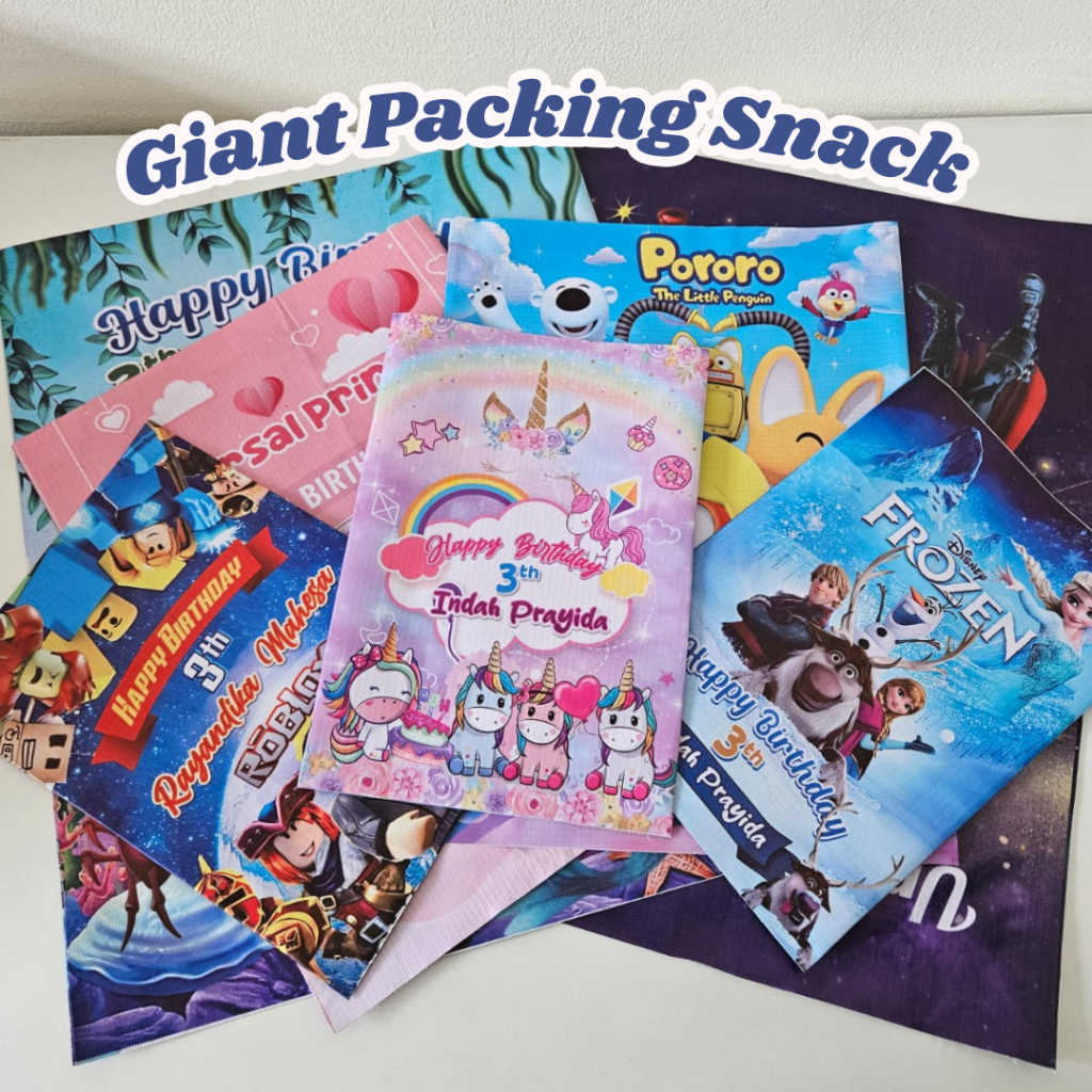 Jual Giant Packing Snack birthday / Kantong makanan/Giant Spanduk ...