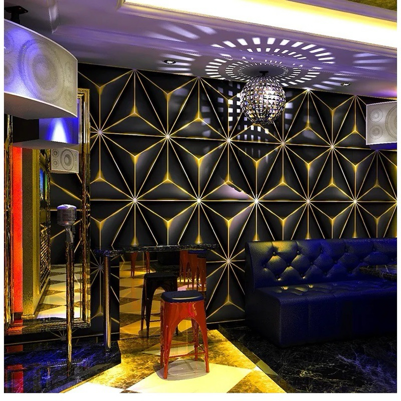 Jual Wallpaper Dinding Motif Permata abstrak geometric 3D kuning Dasar ...