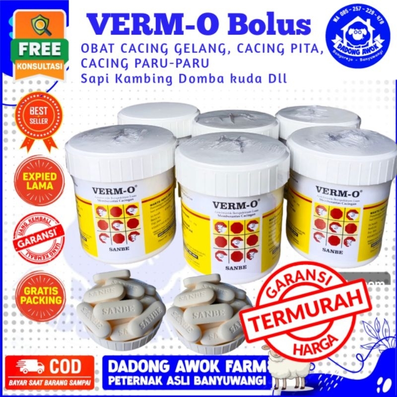 Jual VERM O BOLUS 1 bolus SANBE - OBAT CACING GELANG CACING PITA CACING ...