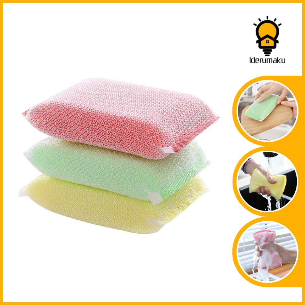Jual Spons Cuci Piring Jaring Tebal Universal Busa Spon Pencuci Piring ...