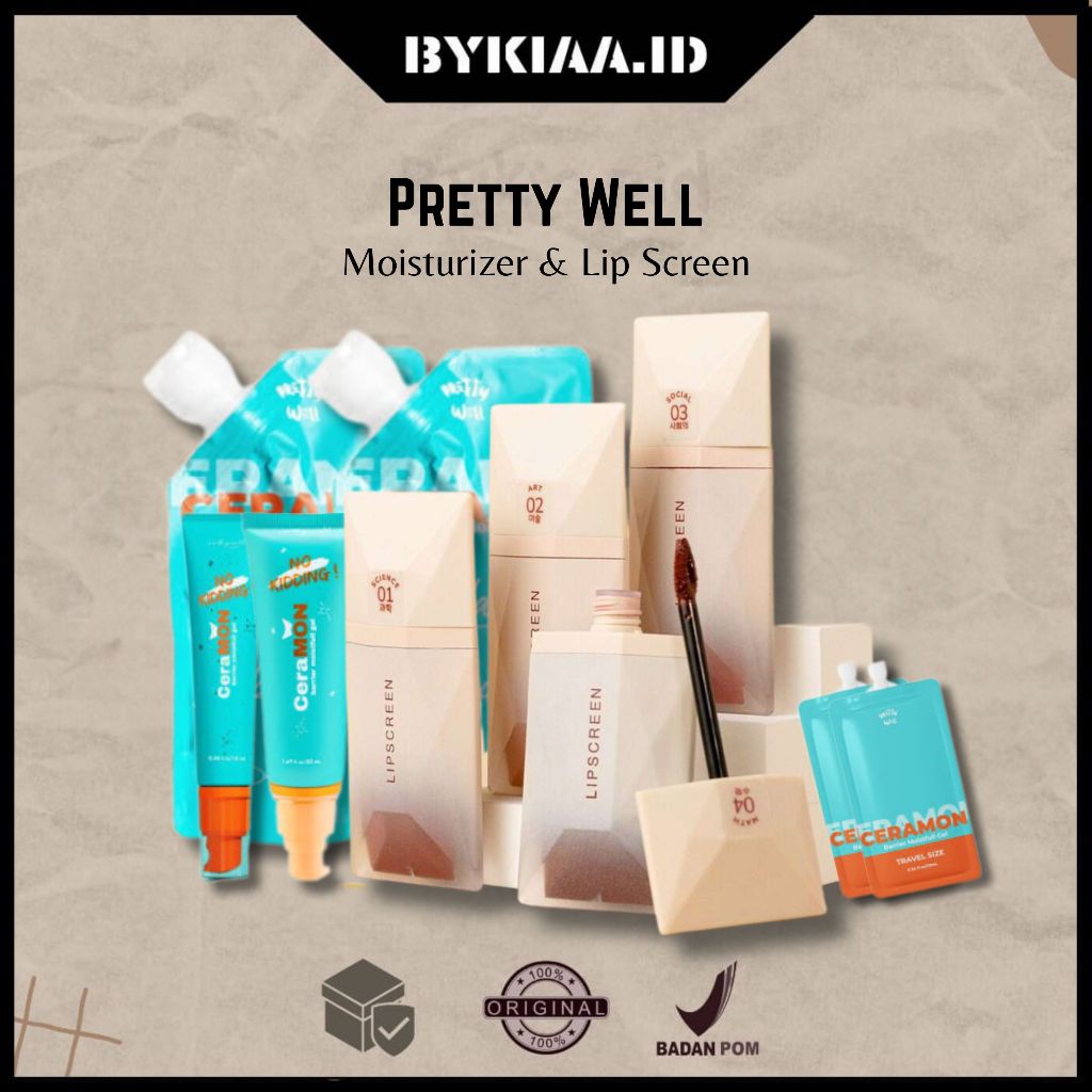 Jual Prettywell - Ceramon Barrier Moistfull Gel Moisturizer & Lipscreen Lip Sunscreen Spf 30 ...