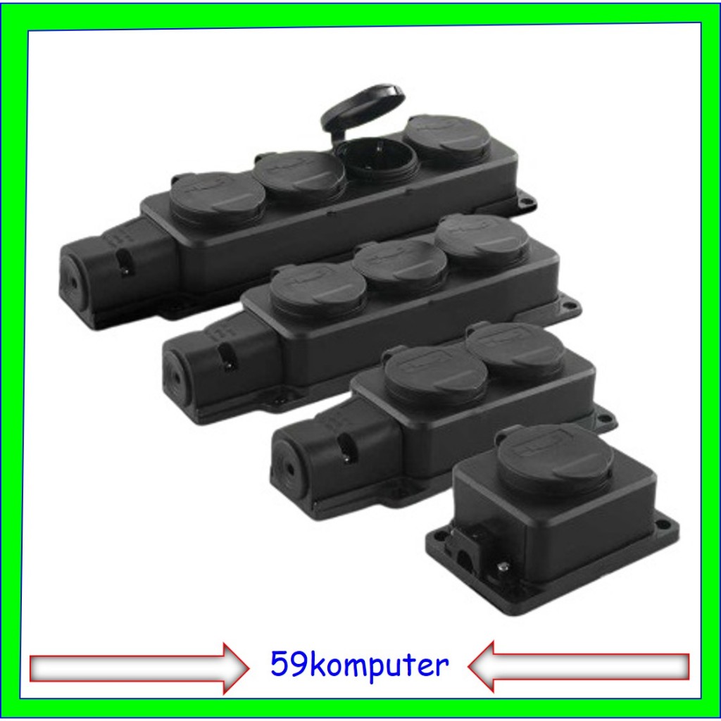 Jual Terminal Stop Kontak Anti Air IP54 Dengan Penutup 16A 250V EU Plug ...