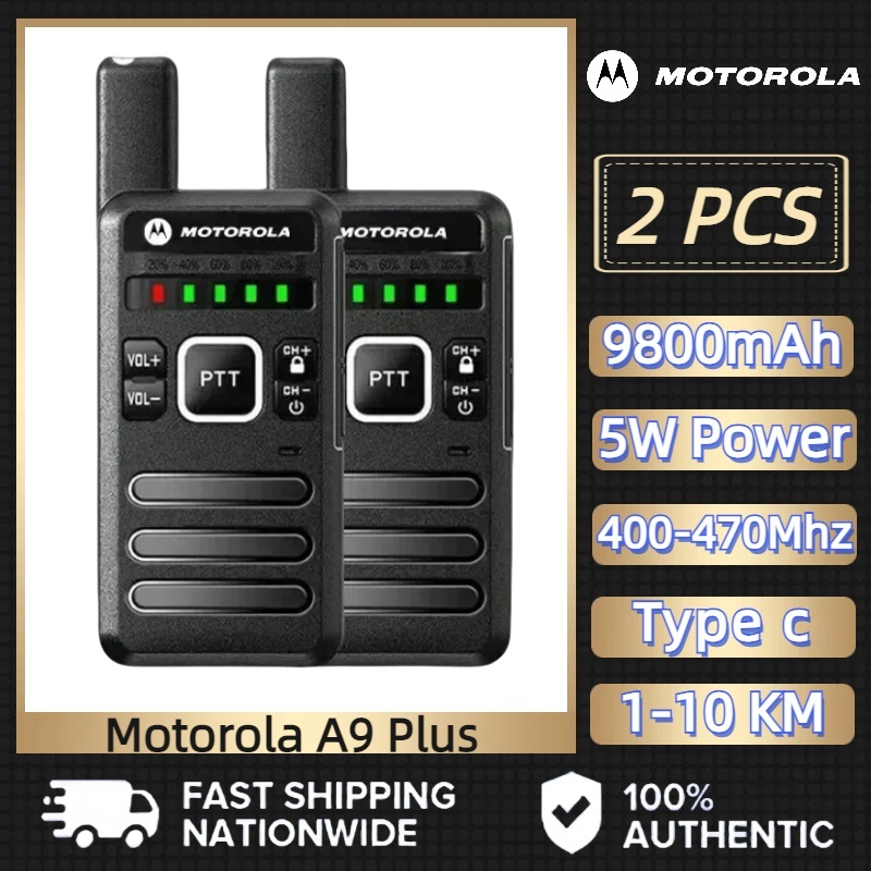 Jual 【Beli 1 Gratis 1】HT Motorola A9 Plus Walkie Talkie Mini Two Way 5W 16 Channels Radio 10km ...