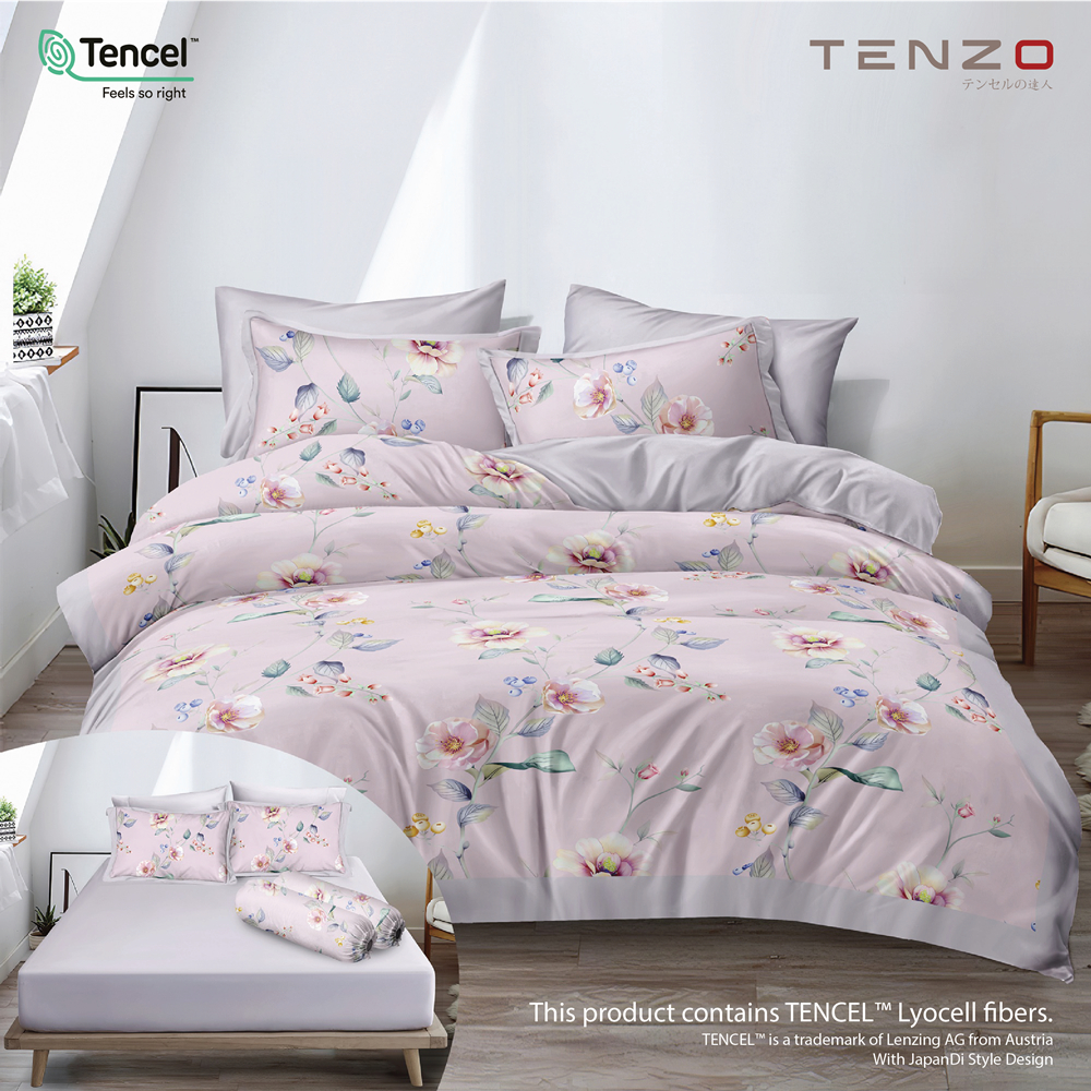 Jual Tenzo - Bed Cover Tencel Set Ekstra King 200x200 Tinggi 40 Motif "Live" | Shopee Indonesia