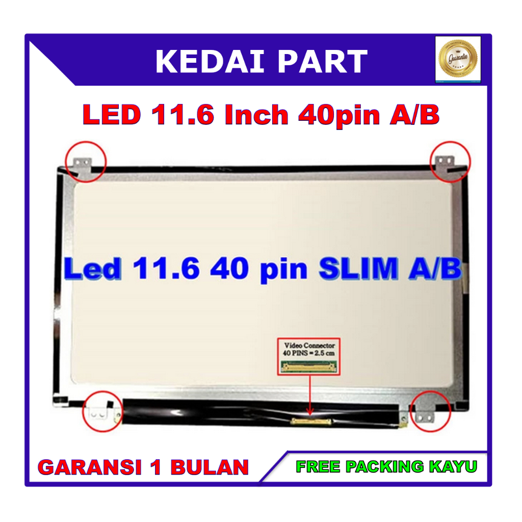 Jual LCD LED LAYAR SCREEN 11.6 11 Inch 40 Pin 40pin Slim Tipis HD ...