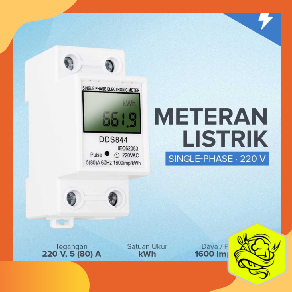 Jual DIANQI Meteran Listrik Digital Din Rail kWh Meter Single-Phase 220 ...