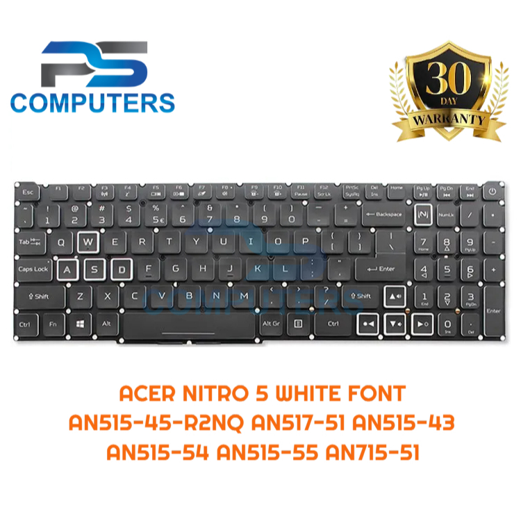 Jual keyboard Acer Nitro 5 AN517-51 AN515-43 AN515-54 AN515-55 AN715-51 ...