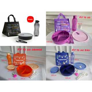 Jual TEPAK MAKAN/ KOTAK BEKAL TUPPERWARE FIT TO GO LUNCH SET BIRU ORANGE UNGU HITAM BLACK MURAH ...