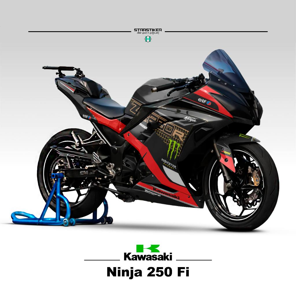 Jual STRIPING SEMIFULL NINJA 250 FI MOTIF 12 / STICKER / STOCK DECALS ...