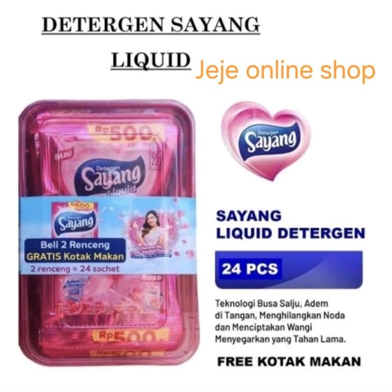 Jual Deterjen / Detergen Sayang Liquid 20 ml (isi 24 pcs + box ...