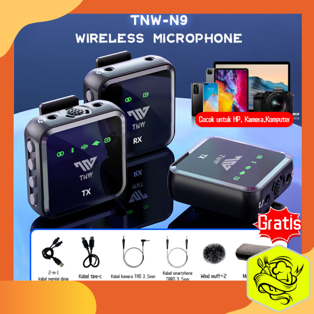 Jual TNW-N9/N8 Wireless Microphone Professional Wireless 2 Mikrofon ...