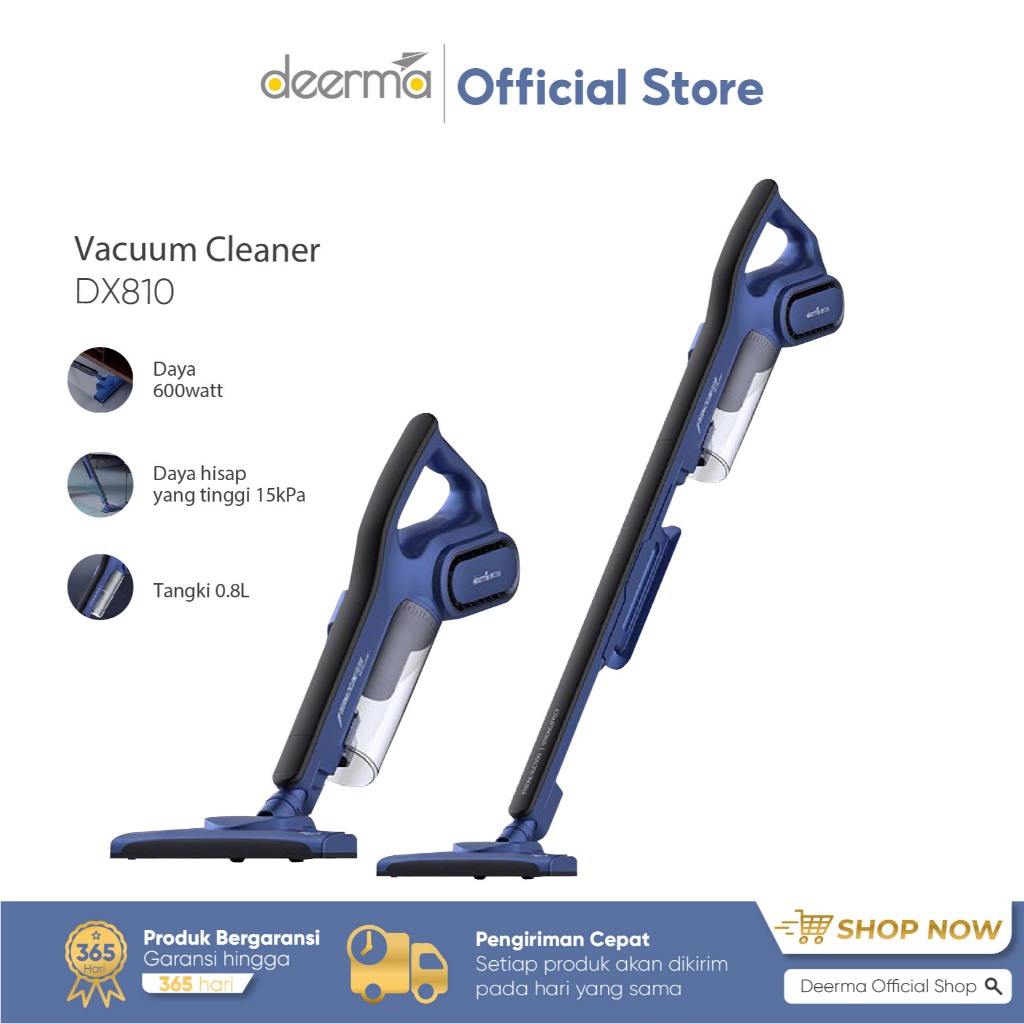 Jual Deerma dx810 Hand-held Portable Vacuum Cleaner 2-in-1 Penyedot ...