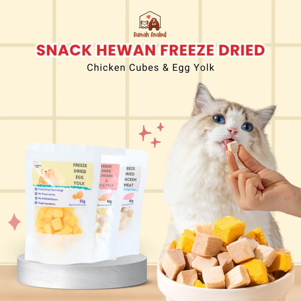 Jual Freeze Dried Chicken Cubes & Egg Yolk - Snack Dada Ayam dan Kuning ...