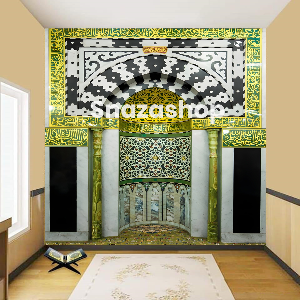 Jual wallpaper custom 3D tema islamic wallpaper mihrab wall banner wall ...