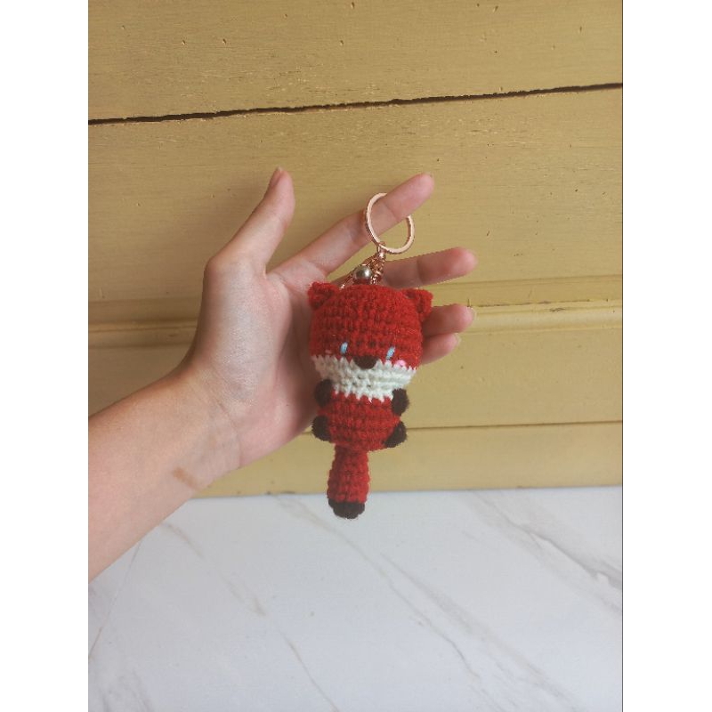 Jual crochet fox boneka rajut fox amigurumi keychain custom rajutan ...