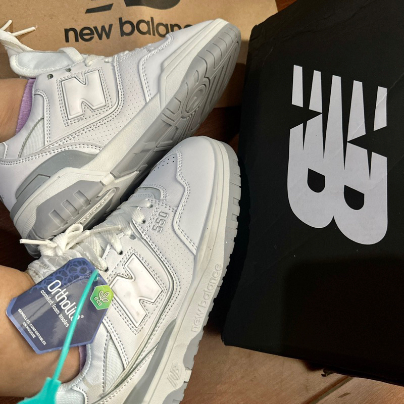 Jual NB New Balance Premium 550 White Grey | Shopee Indonesia