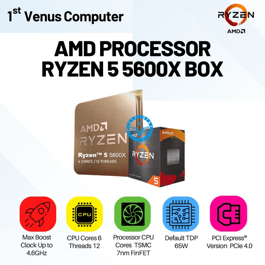Jual Processor AMD Ryzen 5 5600X AM4 BOX Original Garansi Resmi / PRO22 ...