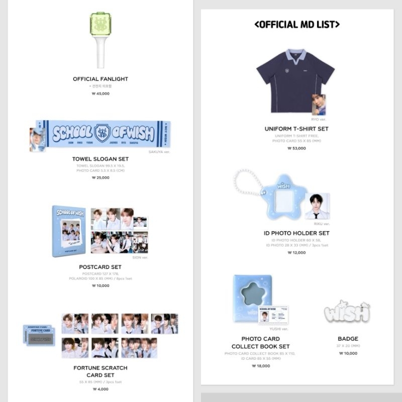 Jual PO] MD NCT WISH : SCHOOL OF WISH | Official Merchandise nctwish 2024 SoW | Shopee Indonesia