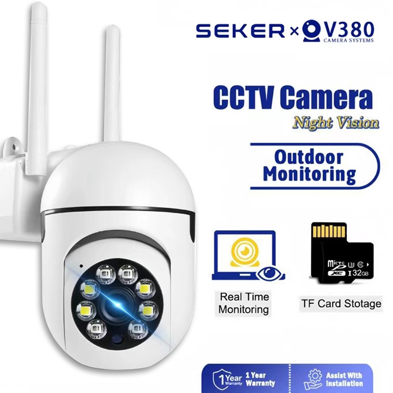 Jual SEKER V38 Pro Cctv Wifi Outdoor HD PTZ IP Kamera Cctv Wide Angle ...