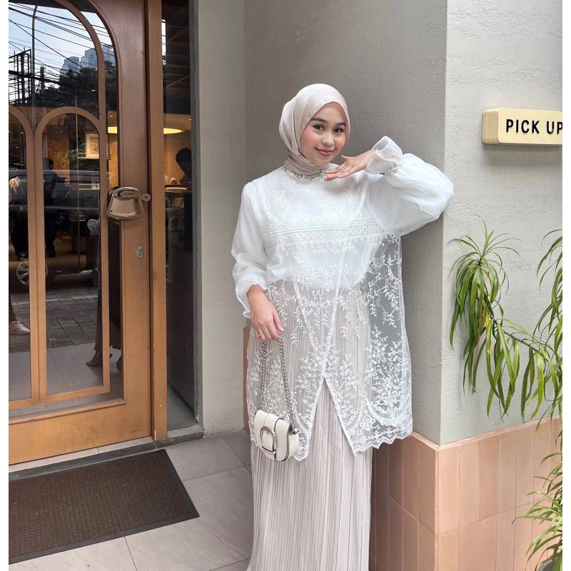 Jual Zize Outer Brukat Etnik Organza / Tunik Brukat / Baju hari raya ...