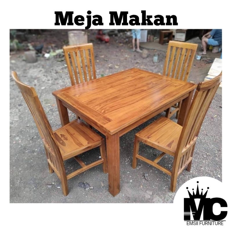 Jual Meja Makan Minimalis Kursi 4 Kayu Jati Kursi Balero Minimalis | Shopee Indonesia