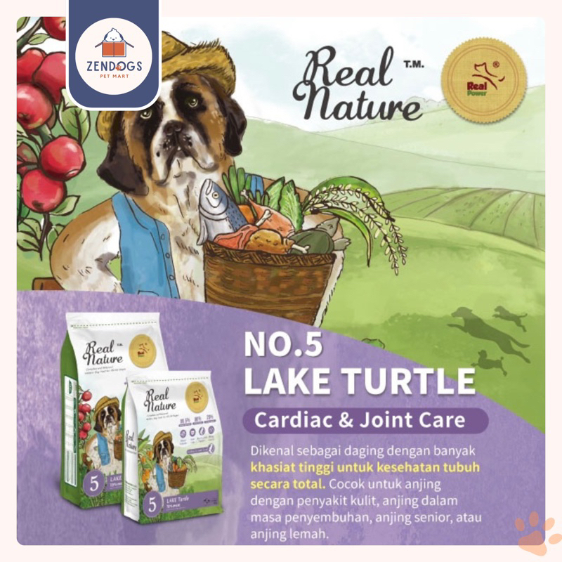 Jual REAL NATURE DOG FOOD LAKE TURTLE Cardiac and Joint Care 2kg ...