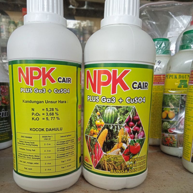 Jual pupuk NPK cair 500 ml & 1 liter. plus ga3 + CuSO4 | Shopee Indonesia