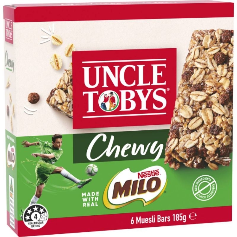 Jual Uncle Tobys Chewy Milo Muesli Bars Australia - 6 Pcs | Shopee ...