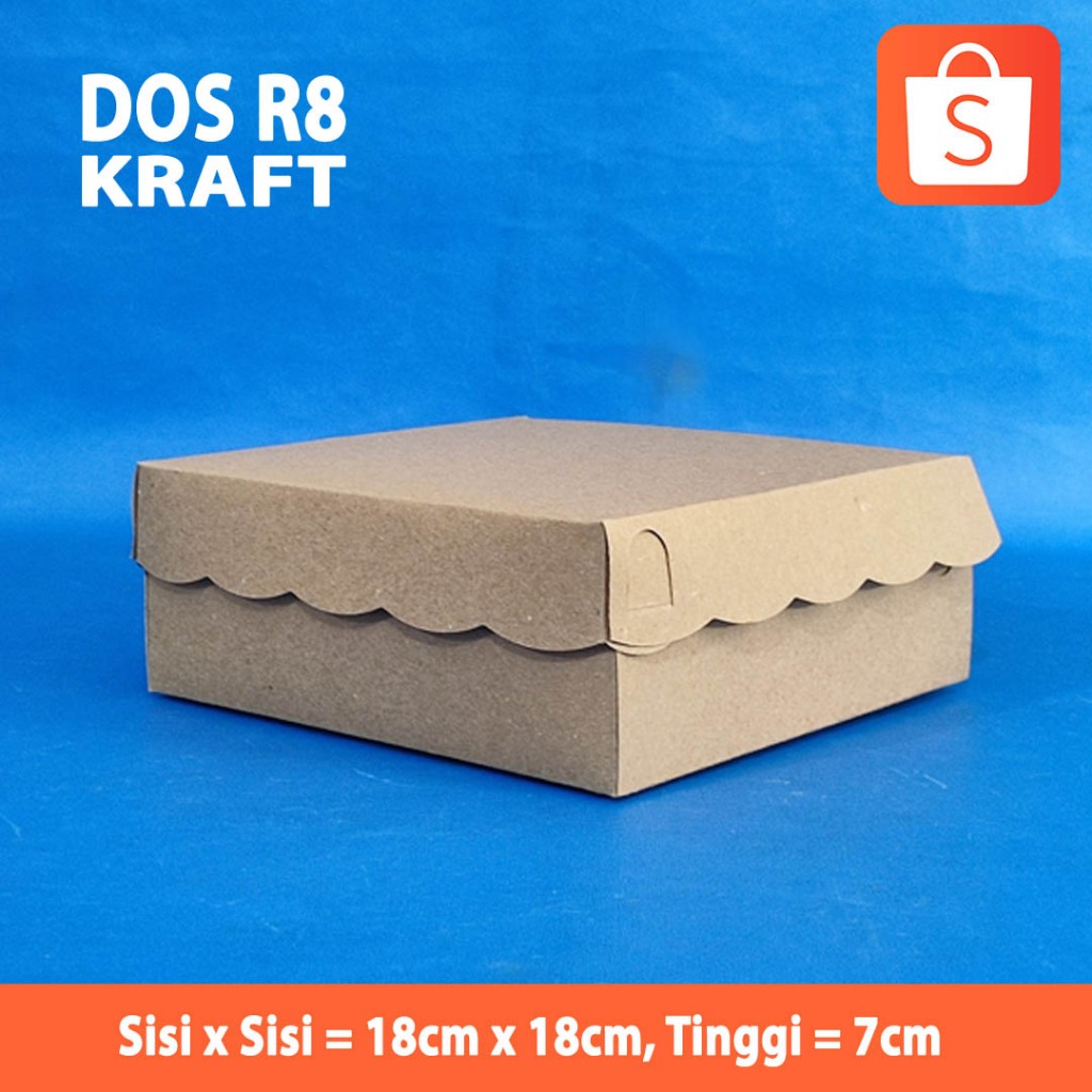 Jual Dos R8 Kraft/ Kotak Nasi / Kotak Kue (100 Pcs) | Shopee Indonesia