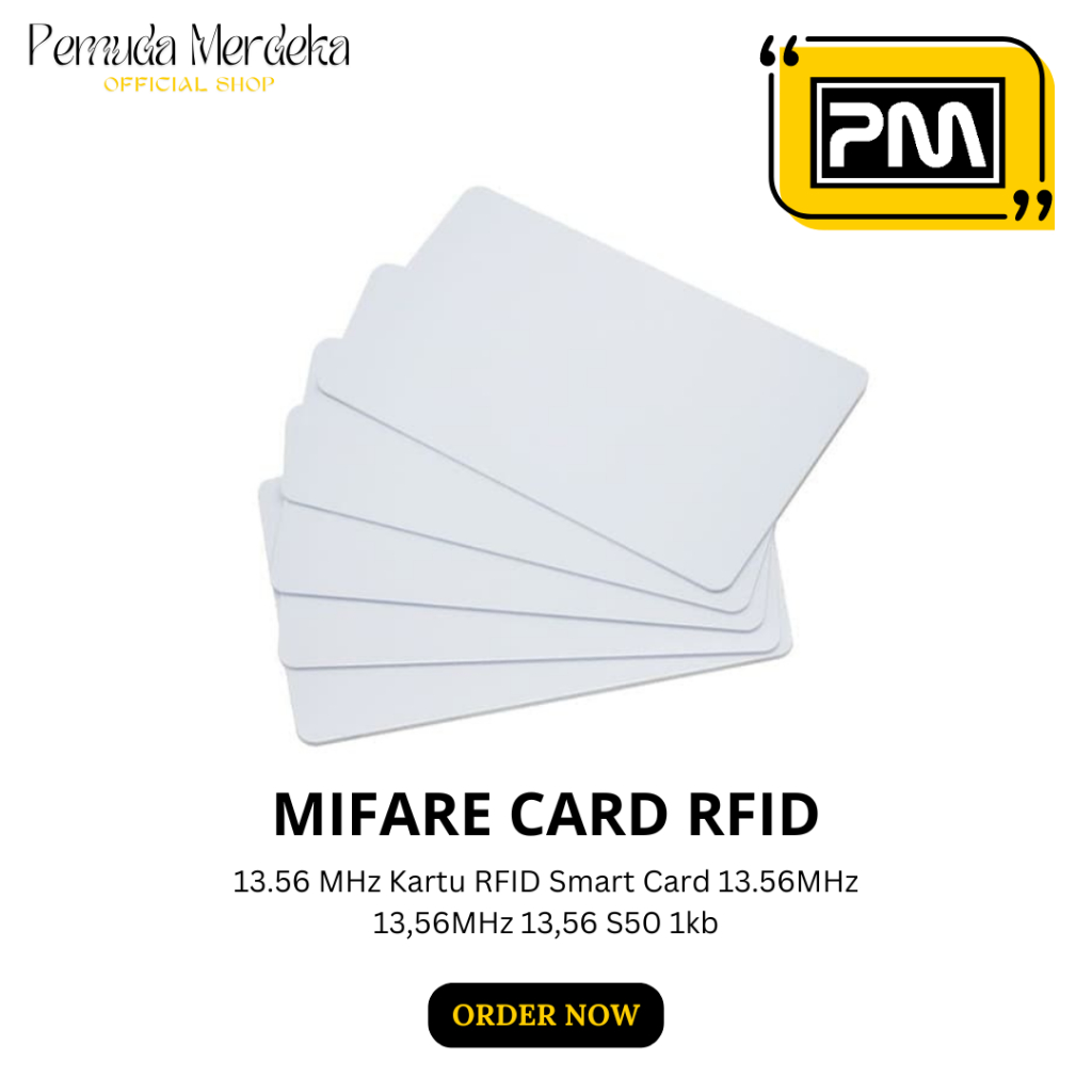 Jual Mifare Card RFID 13.56 MHz Kartu IC Read Only Mifare Warna Putih ...
