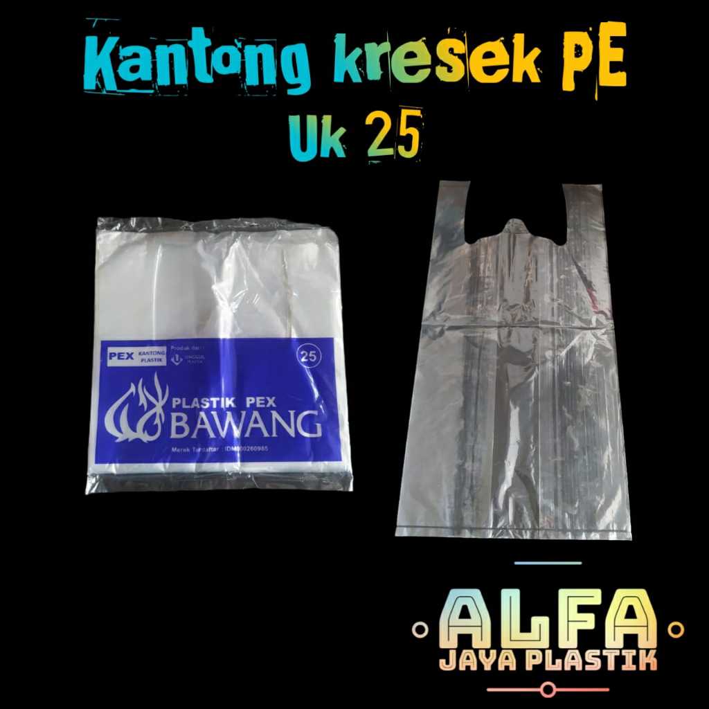 Jual Kantong plastik PEX bawang uk 25/ kantong kresek bening uk25 ...
