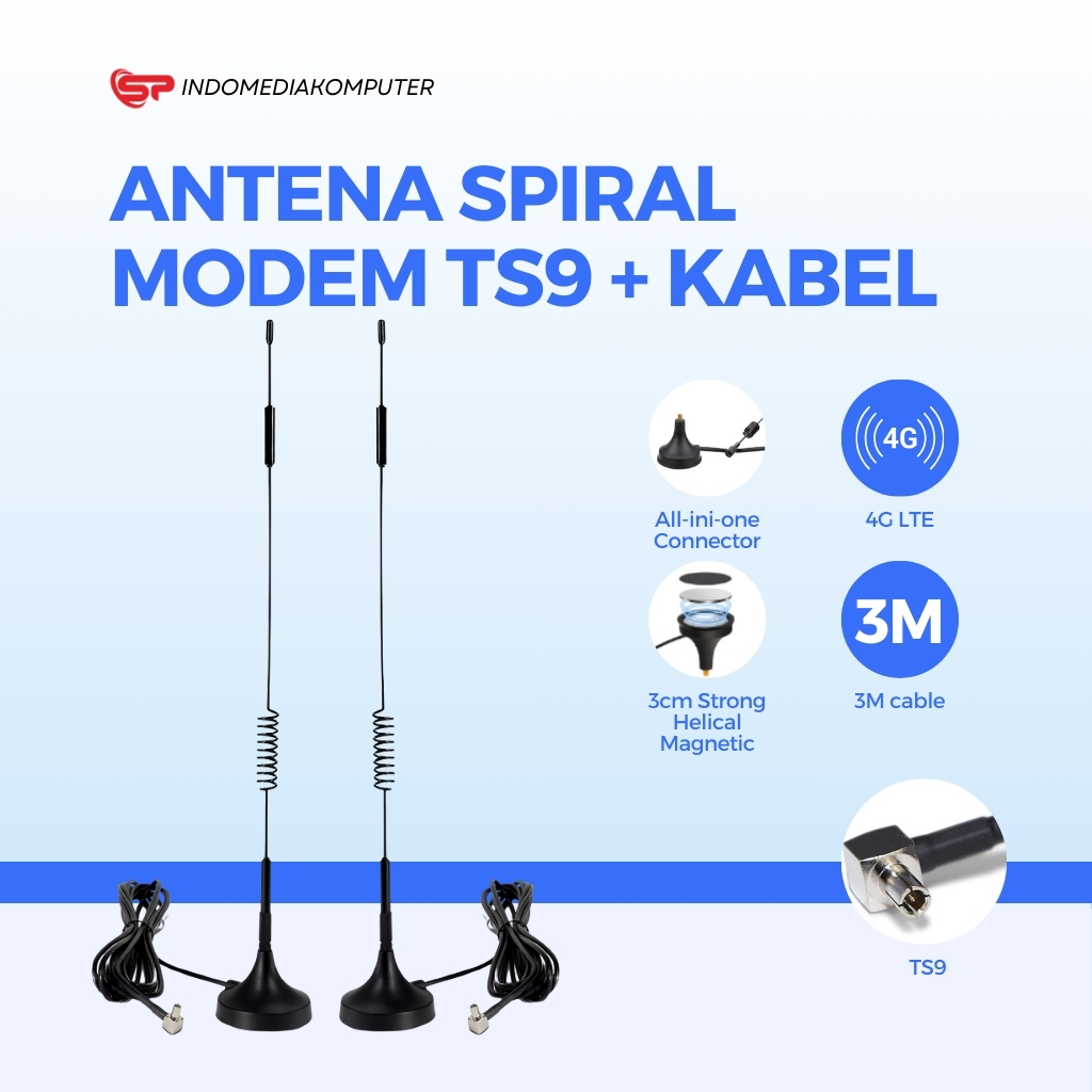 Jual Antena Spiral Modem Ts9 & Kabel 3m | Shopee Indonesia