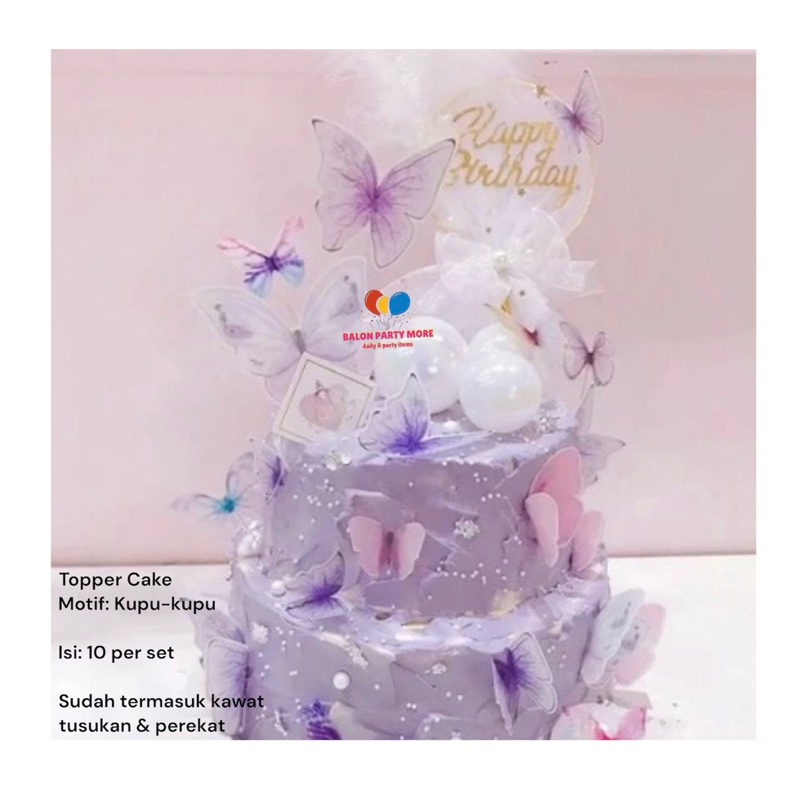 Jual TOPPER KUPU-KUPU HIASAN BUKET CAKE TOPPER KUE ULANG TAHUN TOPPER ...