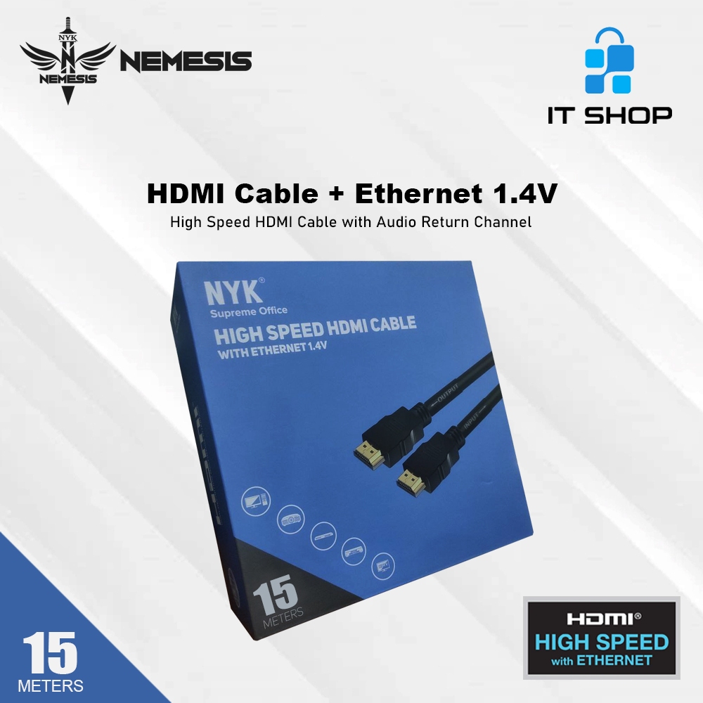 Jual NYK Cable HDMI with Ethernet 1,4V - 15M | Shopee Indonesia