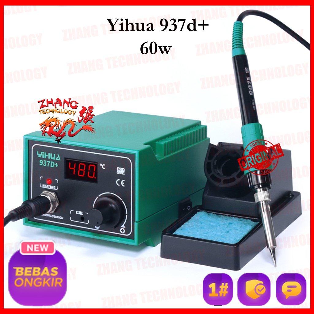 Jual [ ZHANG TECHNOLOGY ] SOLDER STATION DIGITAL YIHUA 937D+ 60W 937D 937 D 936 SOLDERING IRON ...