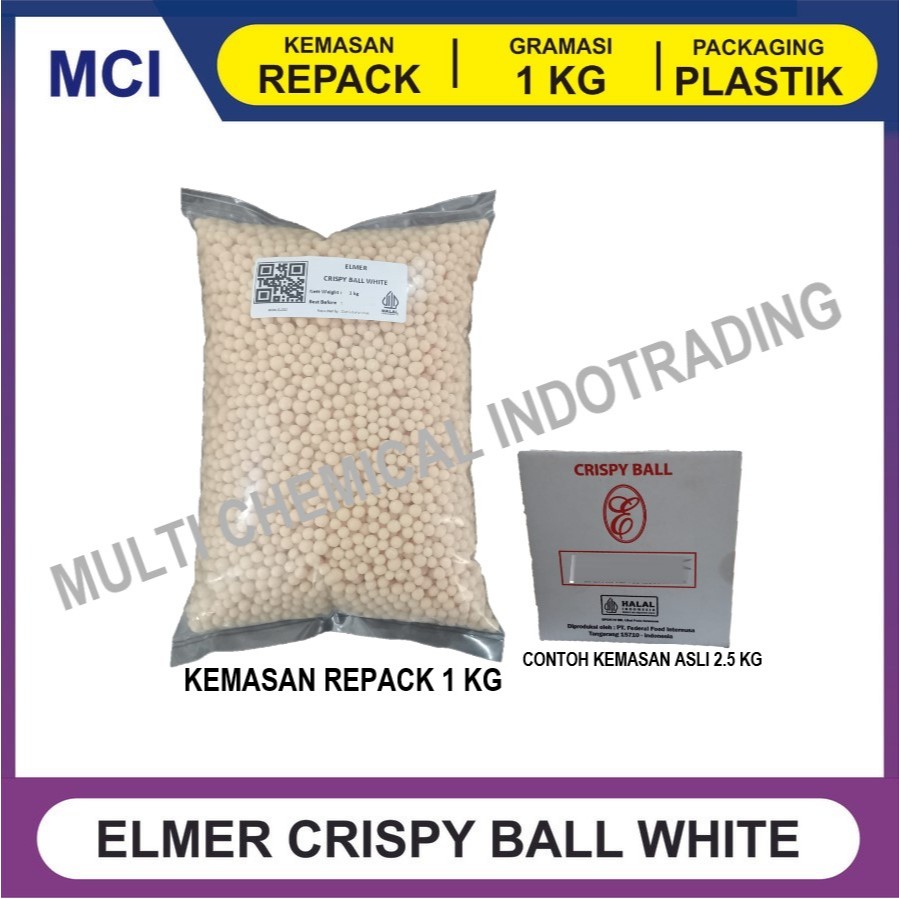 Jual ELMER CRISPY BALL REPACK 1 KG - WHITE CHOCOLATE VANILLA | Shopee ...