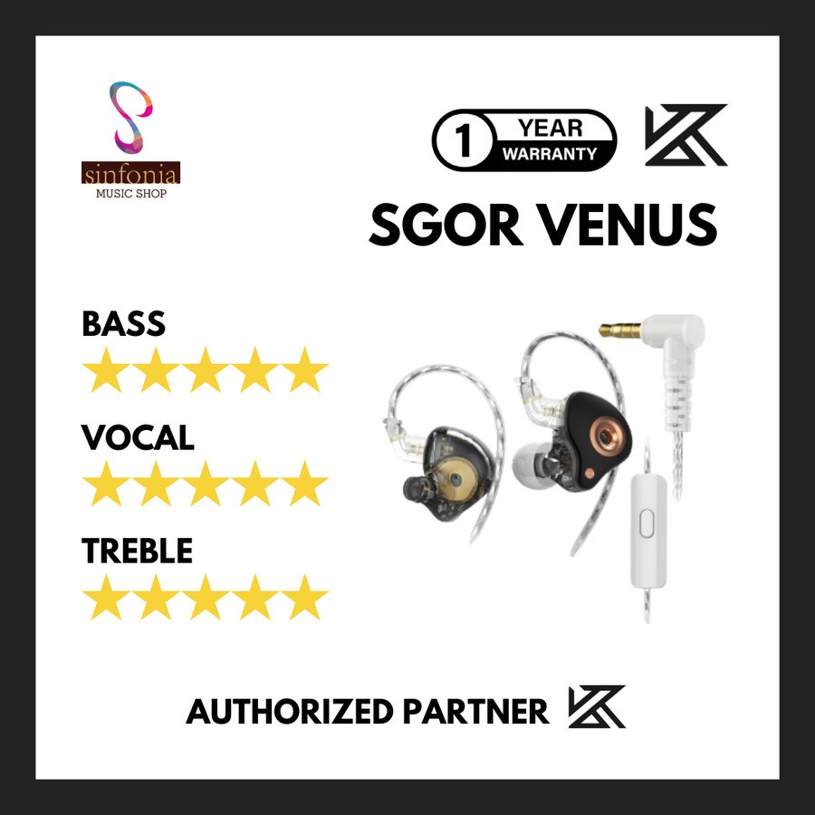 Jual SGOR Venus Hi-Fi Dynamic Driver In Ear Earphone with Microphone ...
