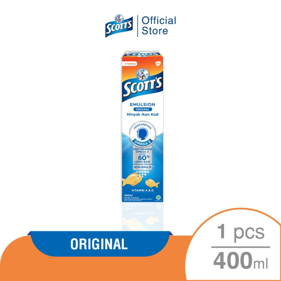 Jual Scotts Emulsion Original Omega 3, Vitamin A dan D 400ml | Shopee ...