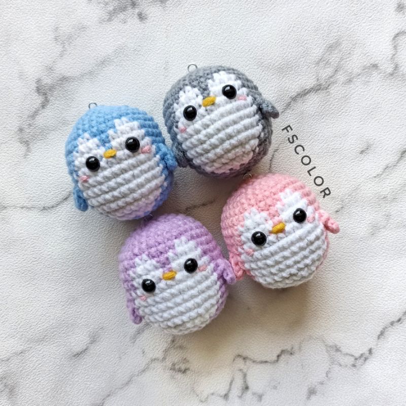 Jual Handmade Penguin Keychain | Gantungan Kunci Pinguin Rajut | Ganci ...