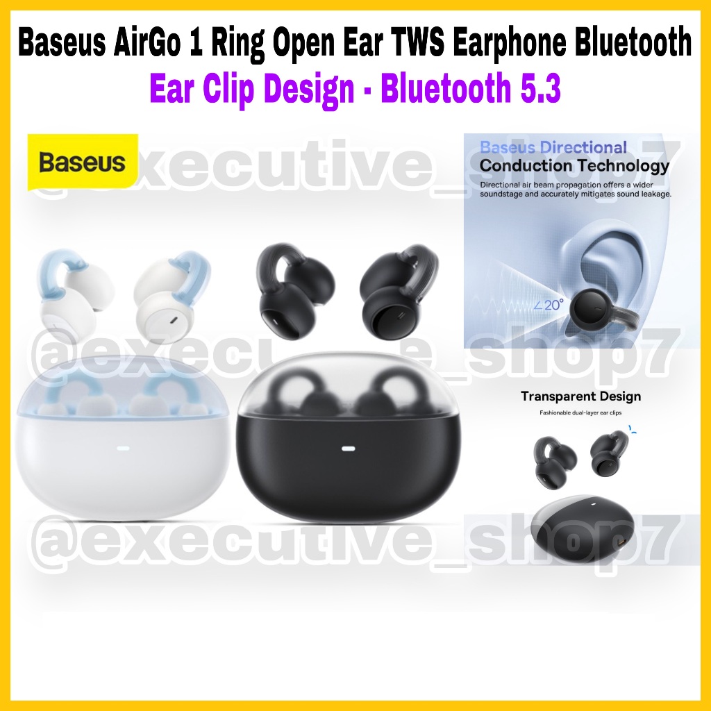 Jual Baseus AirGo 1 Ring Open Ear TWS Earphone Bluetooth - Ear Clip ...