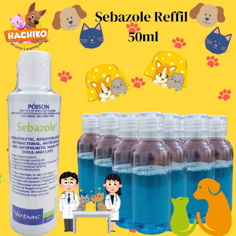 Jual Shampoo Sebazole 50ml/Shampoo Anti Jamur Anjing Kucing/Refill ...