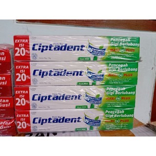 Jual ⭐️HKM⭐️pasta gigi ciptadent 75gr + 20% odol ciptadent Pasta Gigi ...