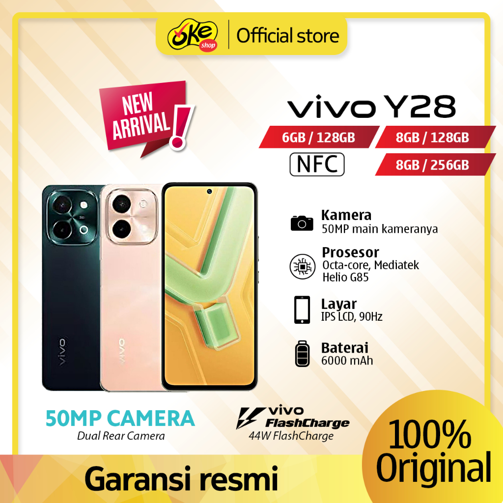 Jual Vivo Y28 6/128GB 8/128GB 8/256GB Garansi Resmi | Shopee Indonesia