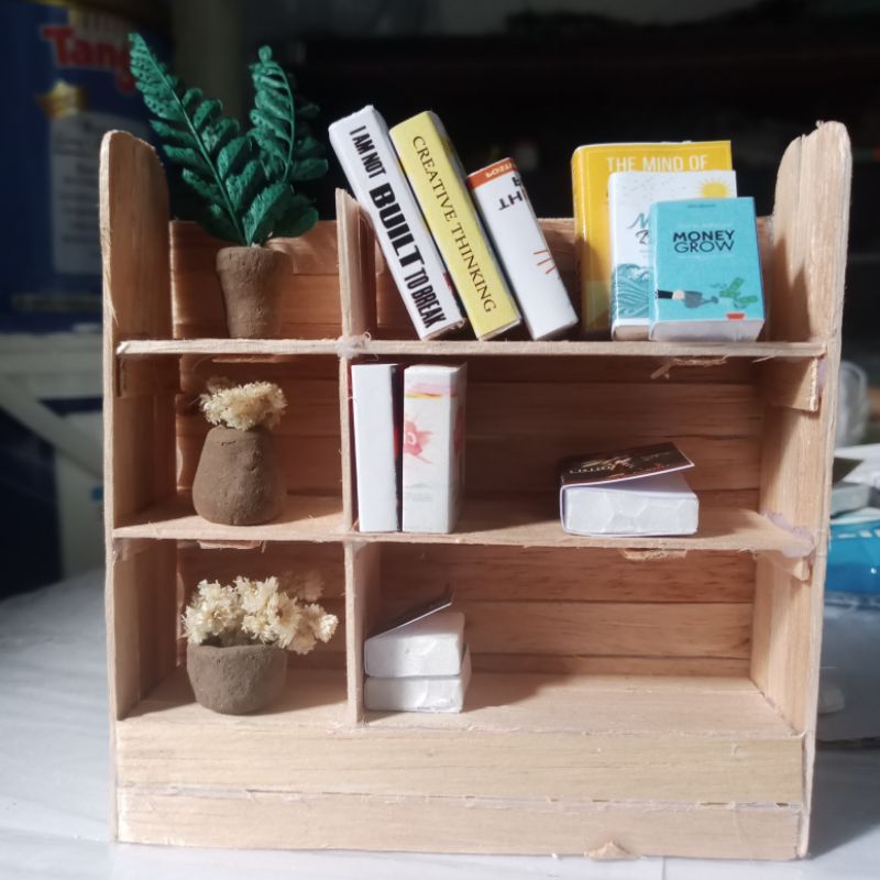 Jual Miniatur rak buku | buku mini | miniature of the book | Shopee ...